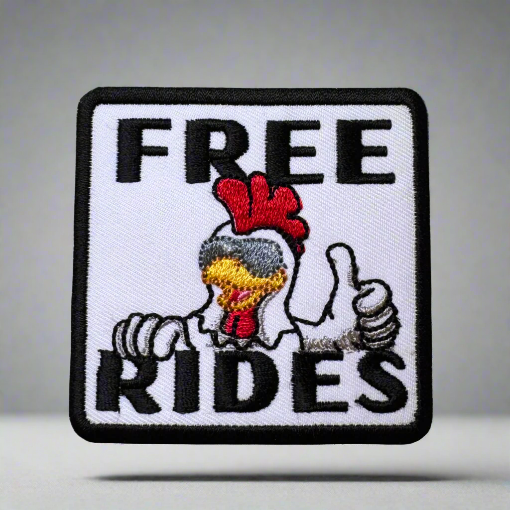 Free Cock Rides Patch - Square – Rusty Lids