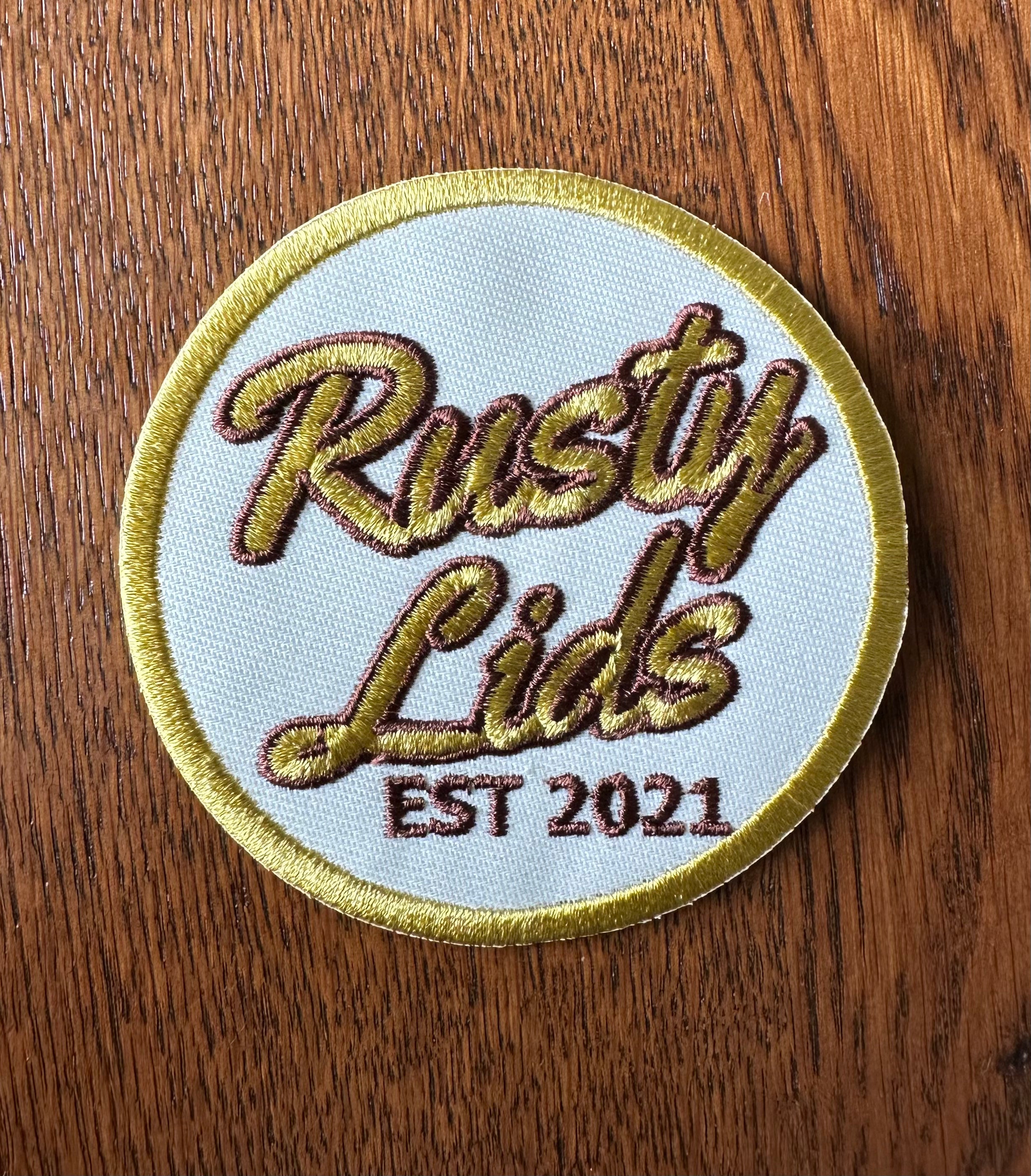 Rusty Lids Gold Circle Patch