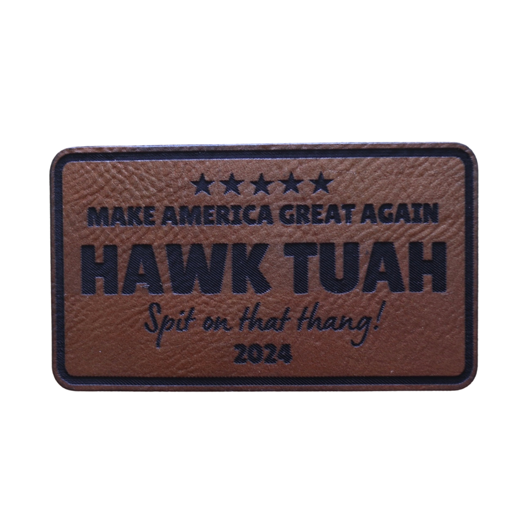 Hawk Tuah MAGA Patch - Brown Leather – Rusty Lids