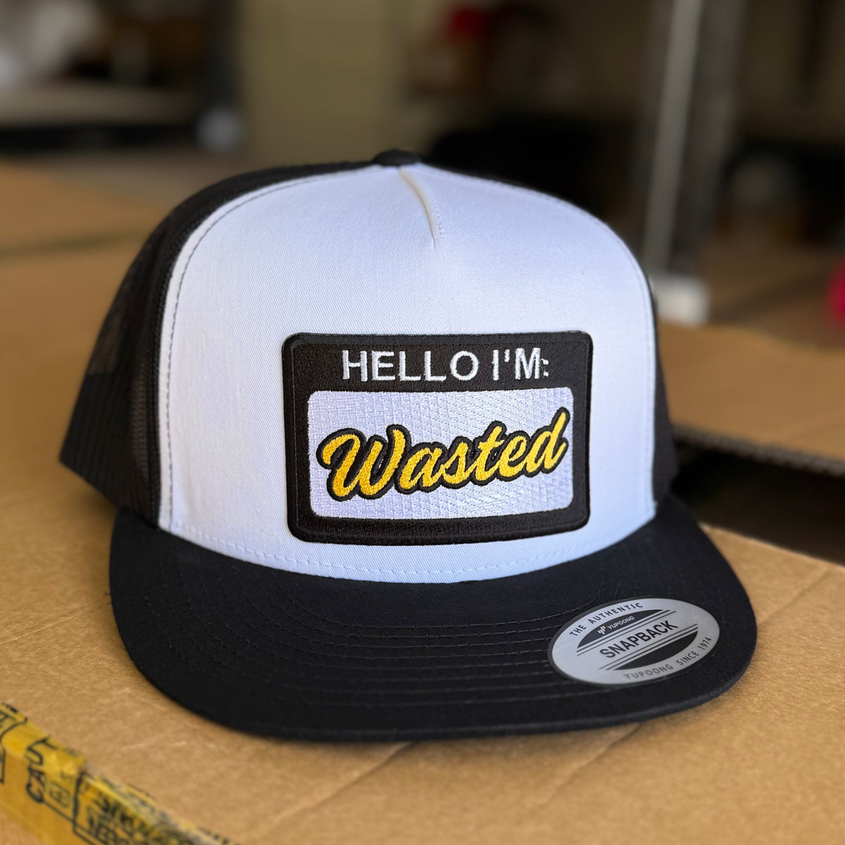 QUICK ORDER Hello I’m Wasted Hat - Blk/Wh/Blk 6006 – Rusty Lids