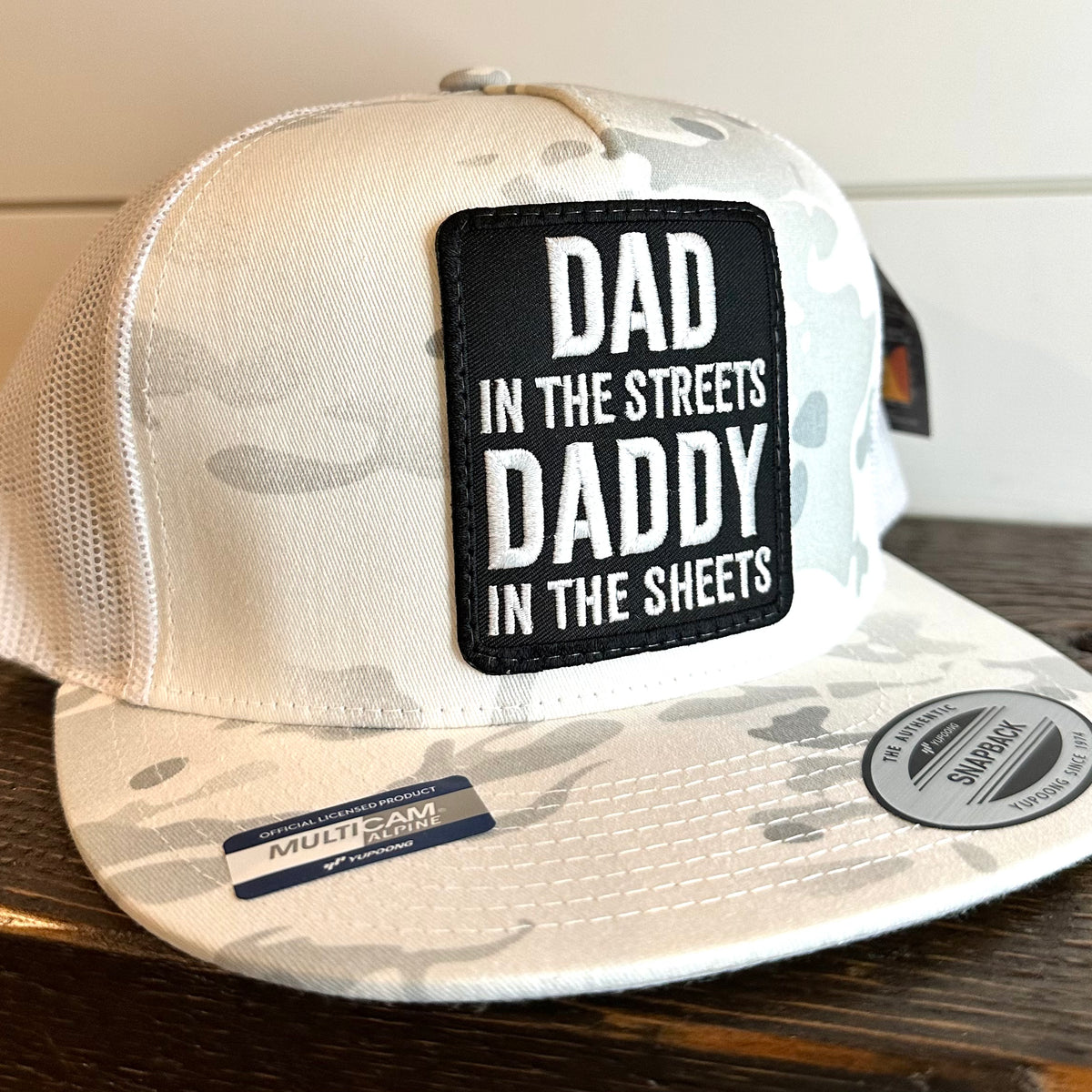 QUICK ORDER Dad In The Streets Hat - Black Patch/ Alpine White Camo 60 ...