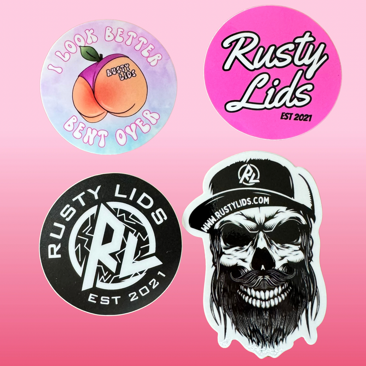Pink Sticker Bundle - 4 Pack – Rusty Lids