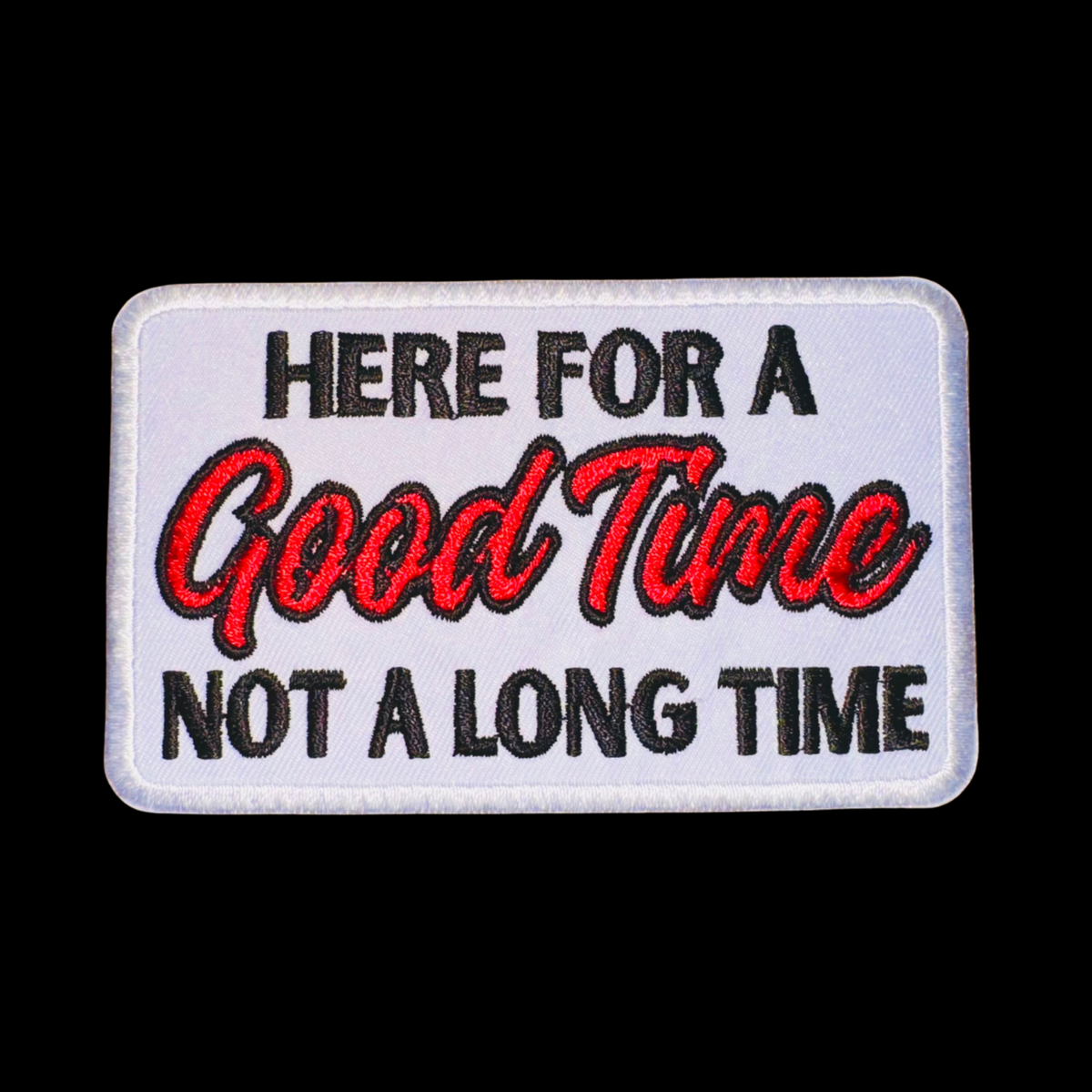 Here For a Good Time Patch - Red – Rusty Lids