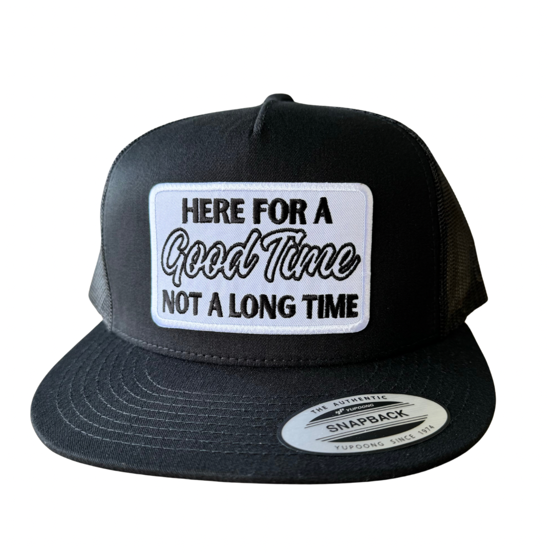 QUICK ORDER Here For a Good Time Hat - Black 6006 – Rusty Lids