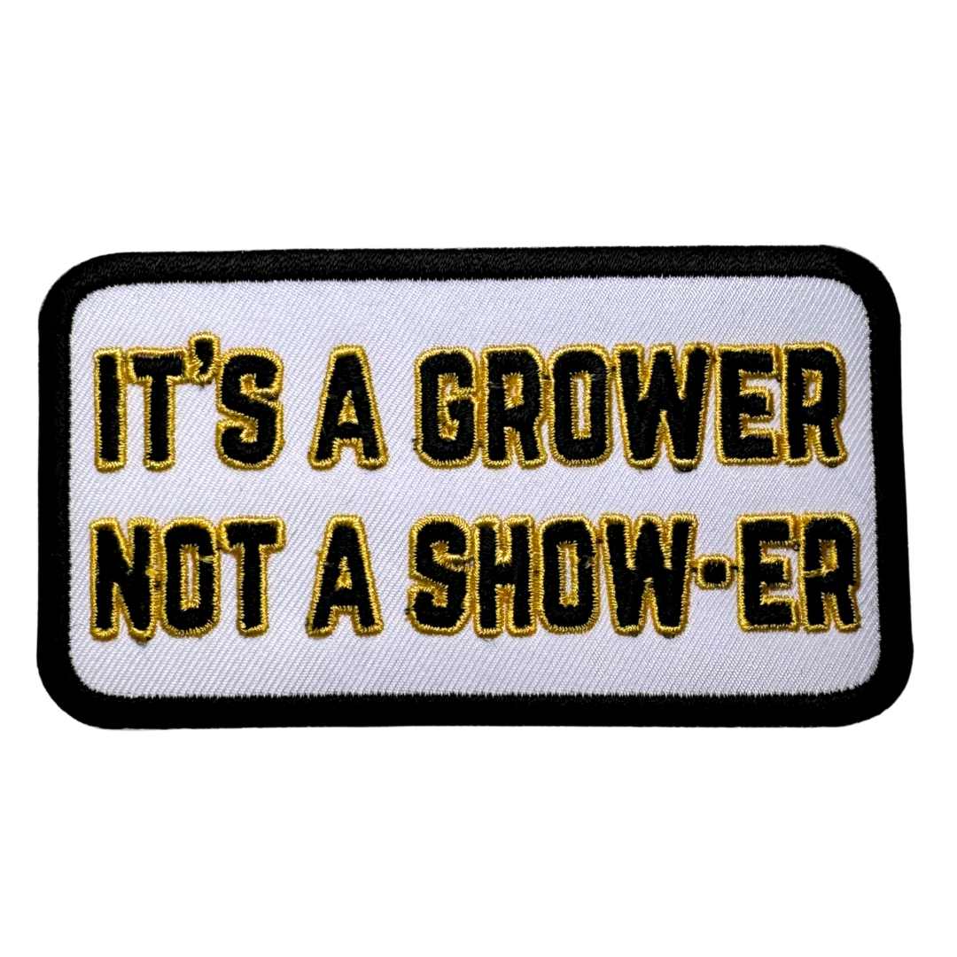 It’s a Grower Not a Show-er Patch - gold/blk – Rusty Lids