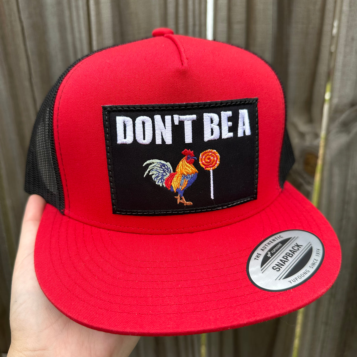 QUICK ORDER Don’t Be a Cock Sucker Hat - OG Patch | Red/ Blk 6006 ...