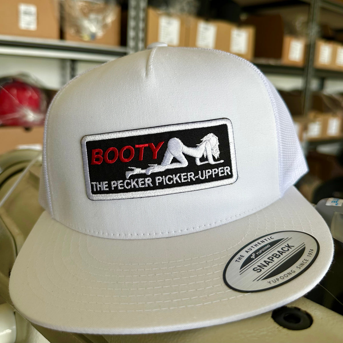 QUICK ORDER COMBO Booty the Pecker Picker Upper Hat - White – Rusty Lids