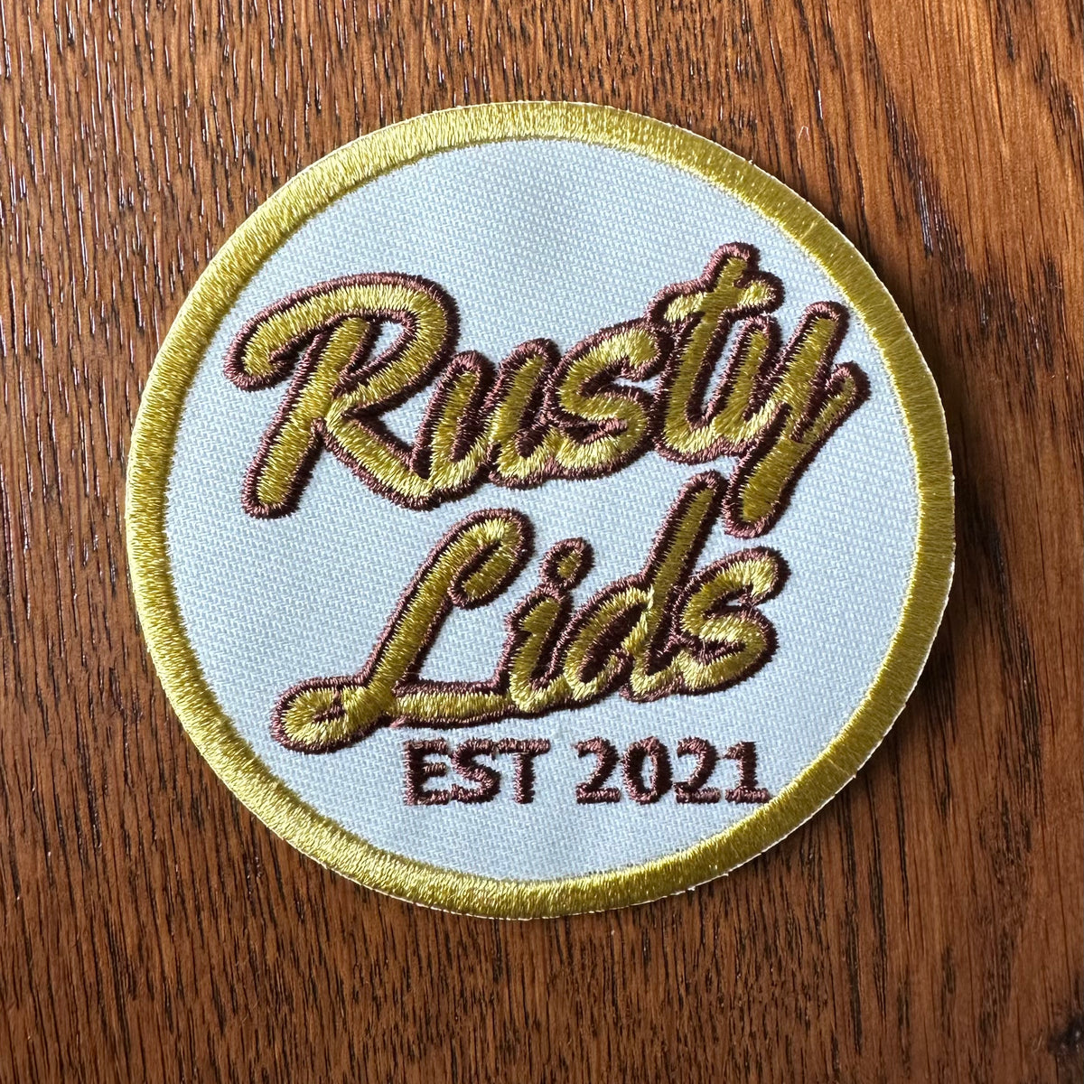 Rusty Lids Gold Circle Patch