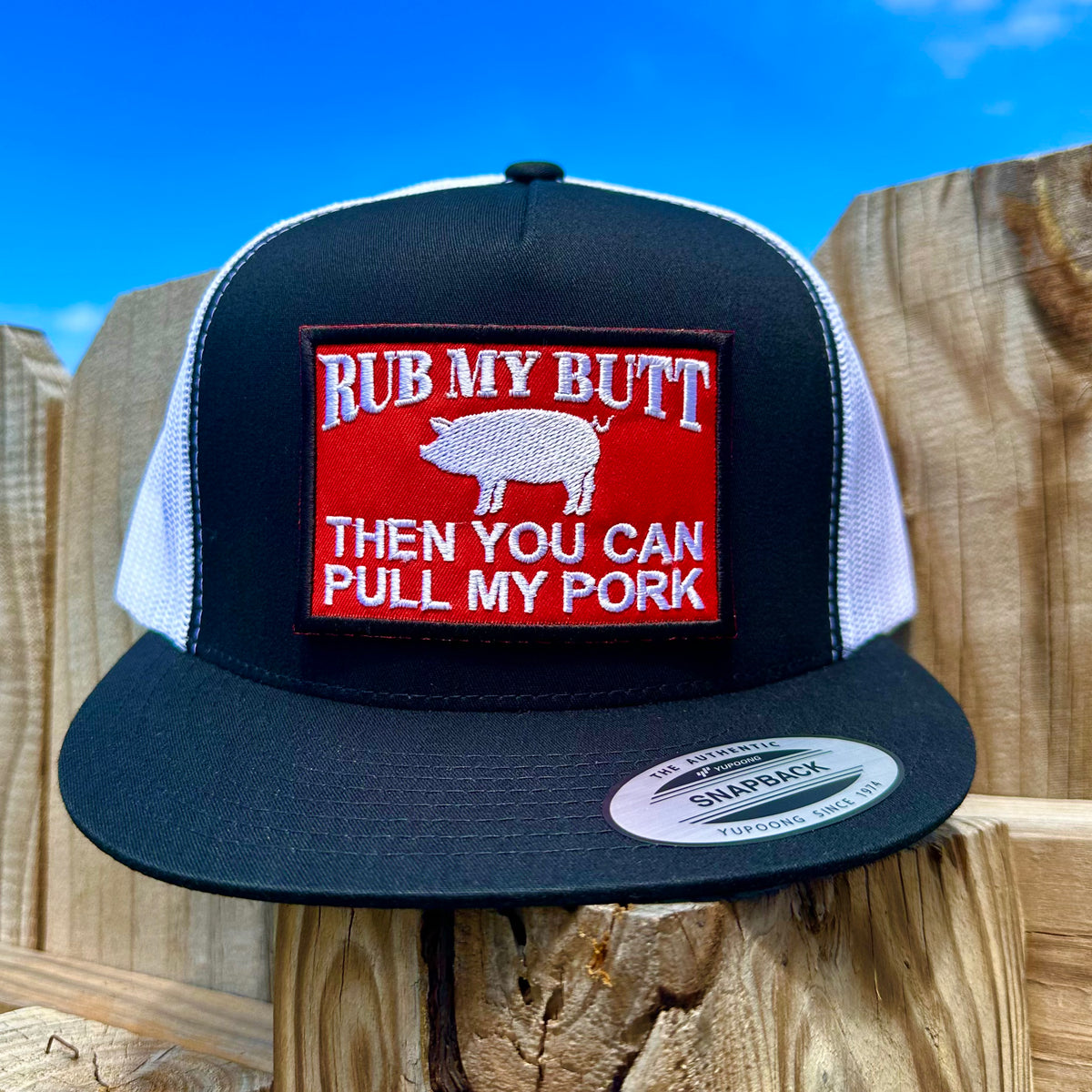 QUICK ORDER Rub My Butt Hat - Black/ White 6006 – Rusty Lids