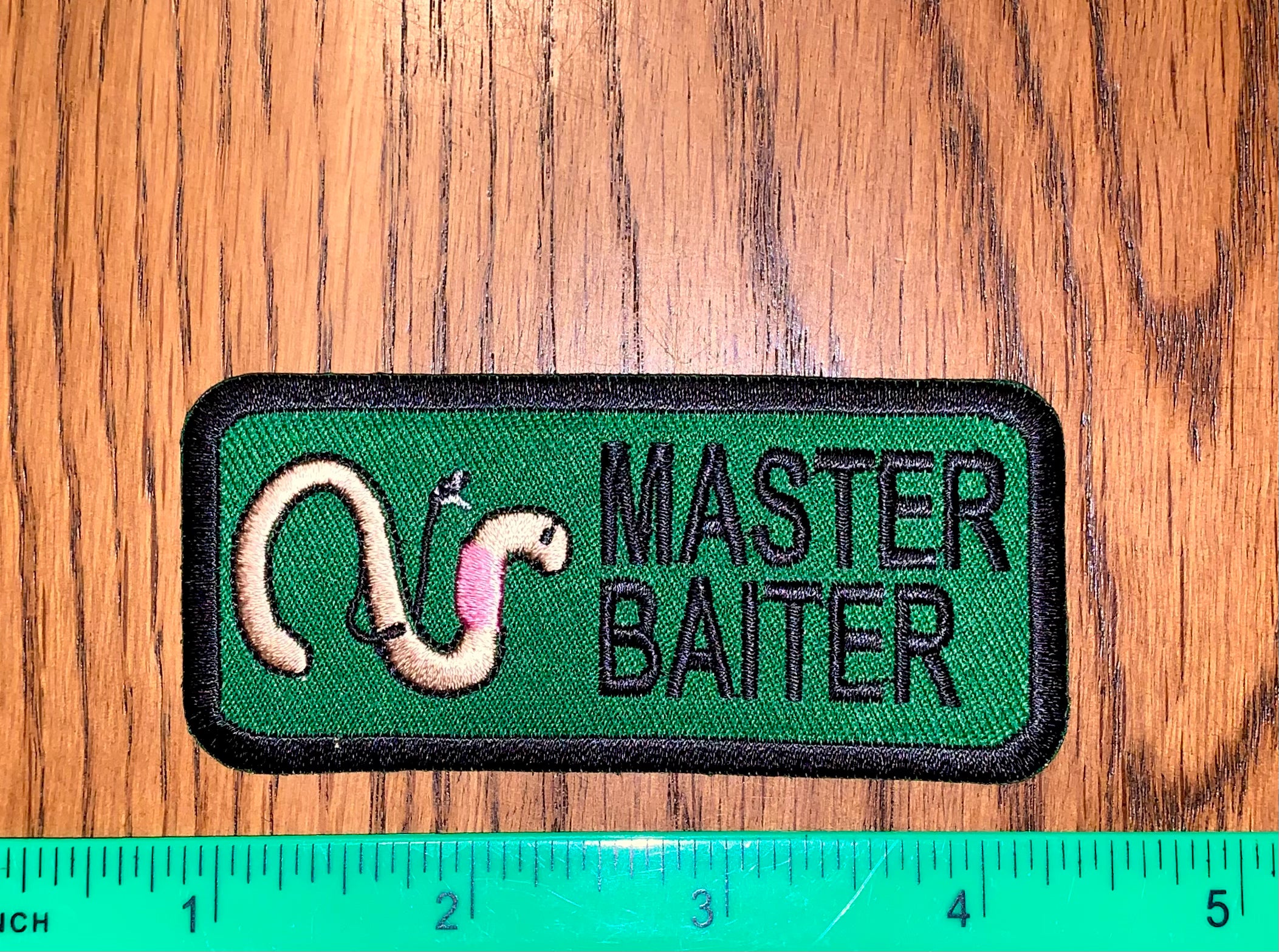 Master Baiter Patch Green Rusty Lids